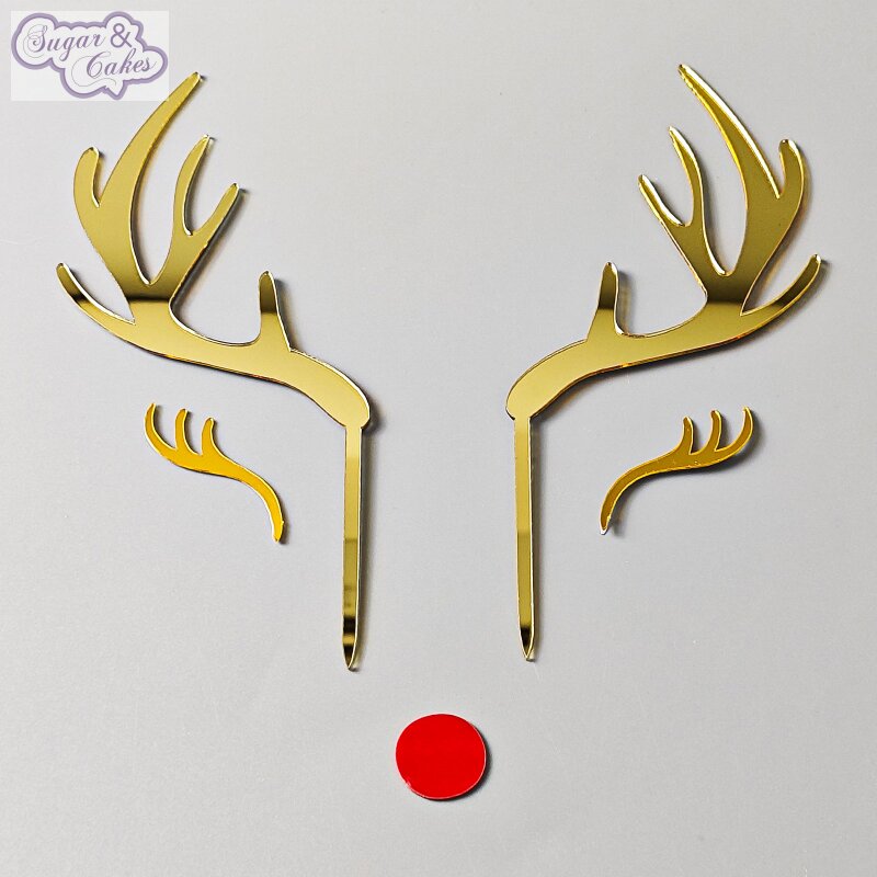 Cake Topper Rentier Rudolf Acryl